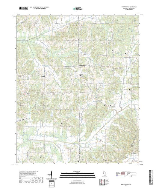 US Topo 7.5-minute map for Independence MS – American Map Store