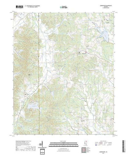 US Topo 7.5-minute map for Jumpertown MS – American Map Store