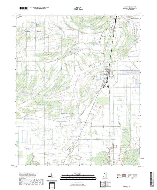 US Topo 7.5-minute map for Lambert MS – American Map Store