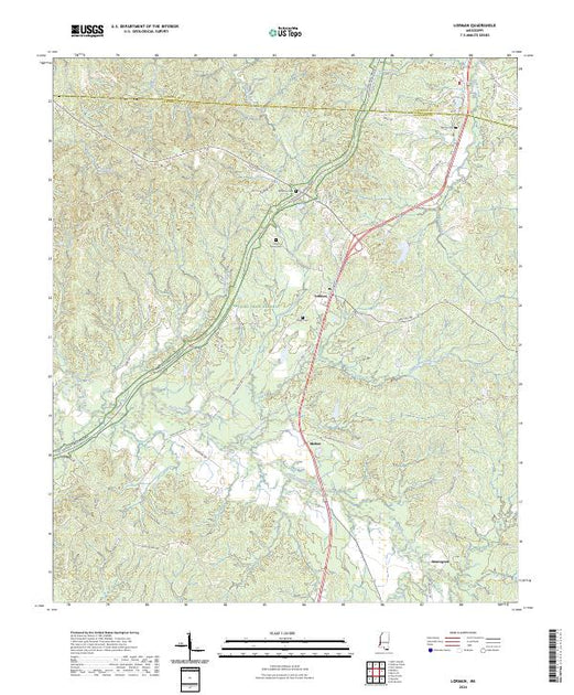 US Topo 7.5-minute map for Lorman MS – American Map Store