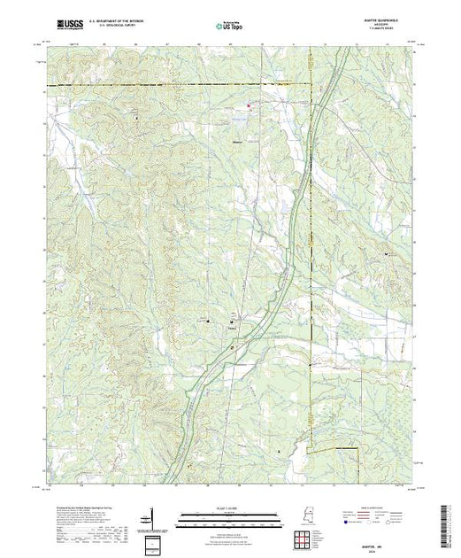 US Topo 7.5-minute map for Mantee MS – American Map Store