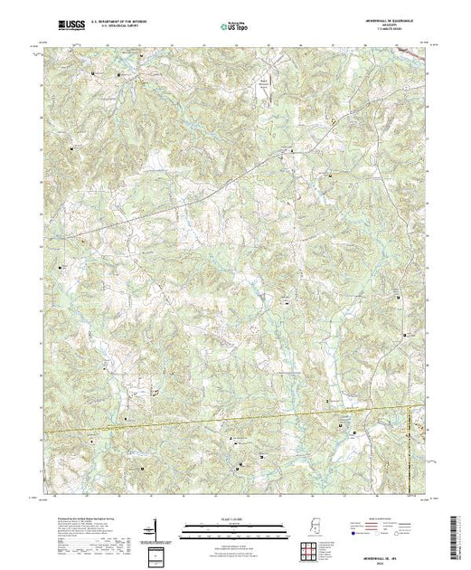 US Topo 7.5-minute map for Mendenhall SE MS – American Map Store