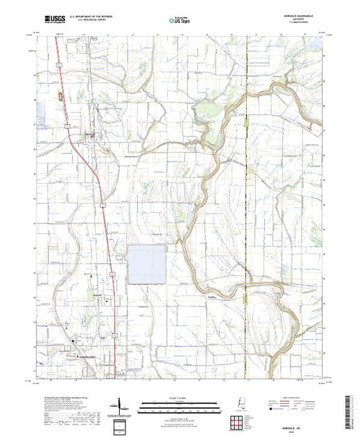 US Topo 7.5-minute map for Merigold MS – American Map Store