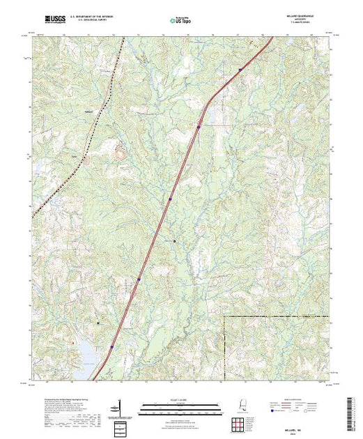 US Topo 7.5-minute map for Millard MS – American Map Store