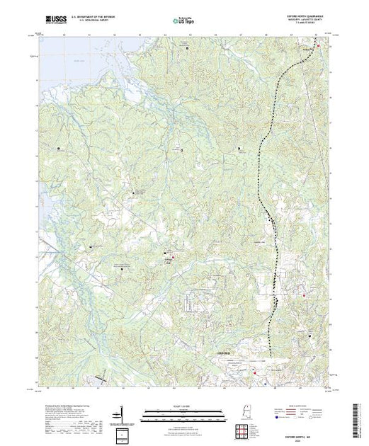 US Topo 7.5-minute map for Oxford North MS – American Map Store