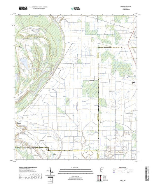 US Topo 7.5-minute map for Percy MS – American Map Store