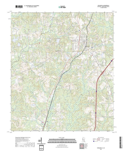 US Topo 7.5-minute map for Poplarville MS – American Map Store