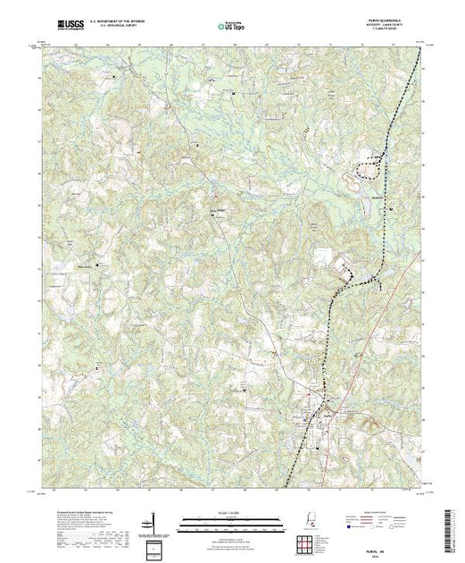 US Topo 7.5-minute map for Purvis MS – American Map Store