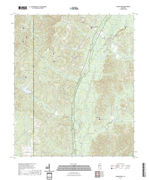 US Topo 7.5-minute map for Thomastown MS – American Map Store