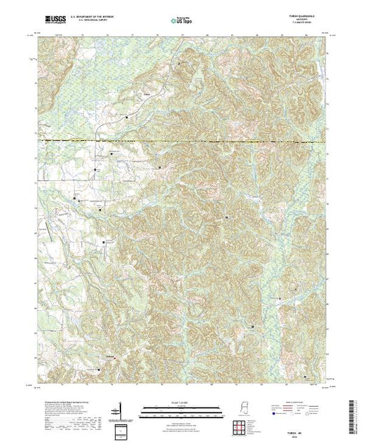 US Topo 7.5-minute map for Turon MS – American Map Store