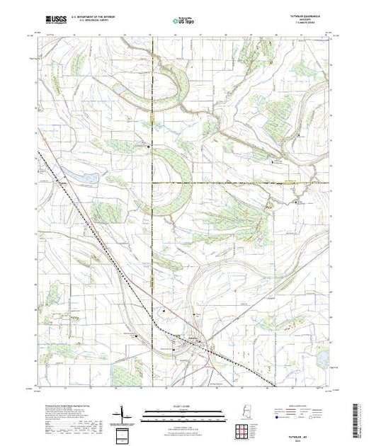 US Topo 7.5-minute map for Tutwiler MS – American Map Store
