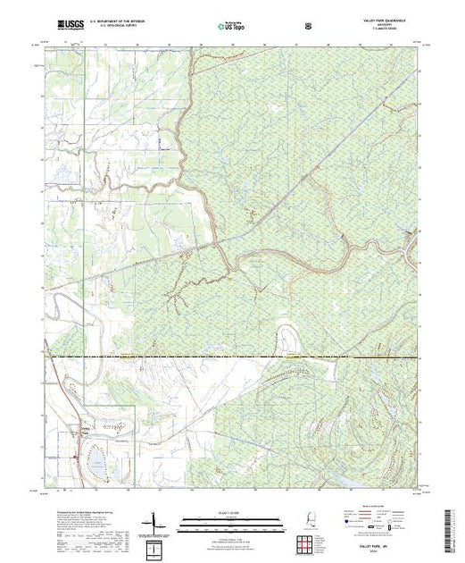 US Topo 7.5-minute map for Valley Park MS – American Map Store