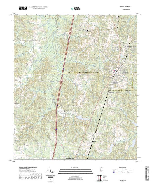 US Topo 7.5-minute map for Wesson MS – American Map Store