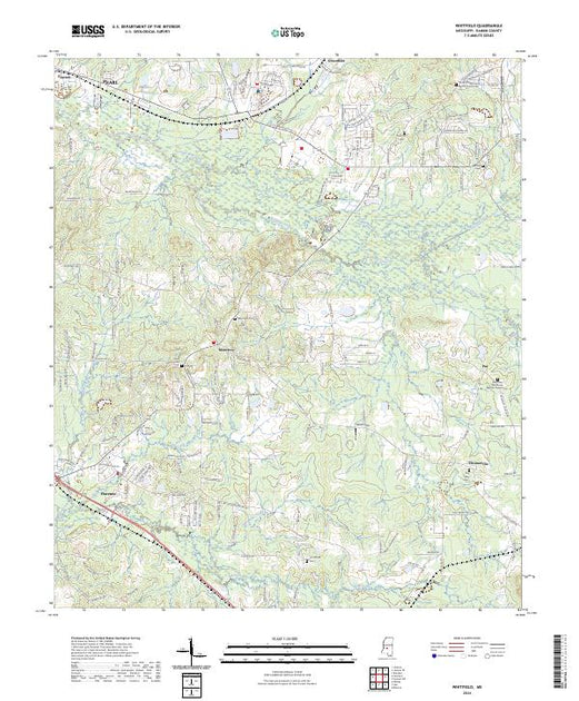 US Topo 7.5-minute map for Whitfield MS – American Map Store