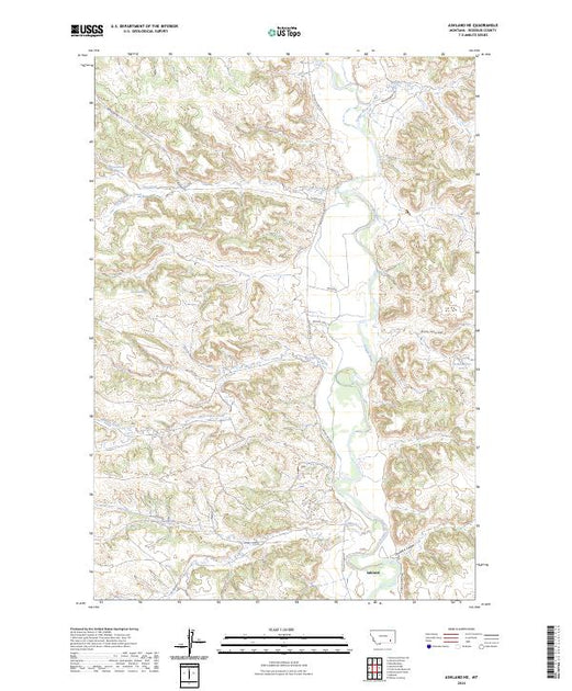 US Topo 7.5-minute map for Ashland NE MT – American Map Store