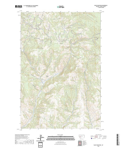 US Topo 7.5-minute map for Bailey Mountain MT – American Map Store
