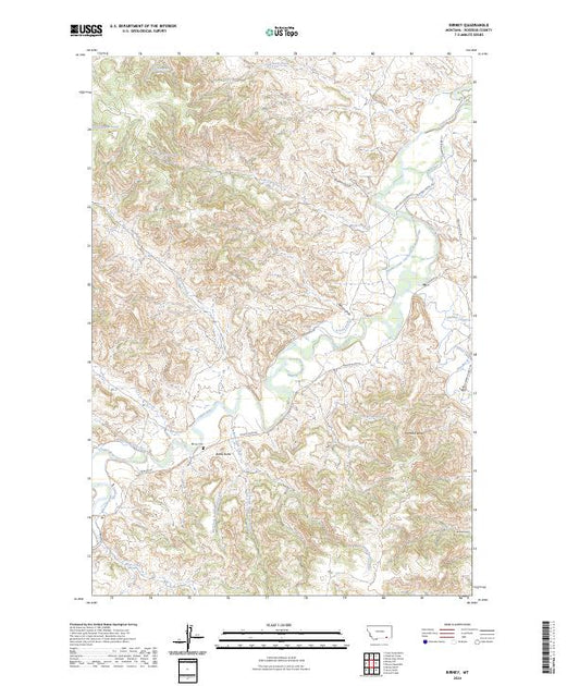 US Topo 7.5-minute map for Birney MT – American Map Store