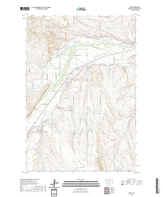 US Topo 7.5-minute map for Boyd MT – American Map Store