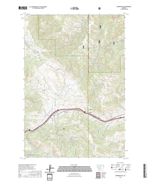 US Topo 7.5-minute map for Bozeman Pass MT – American Map Store