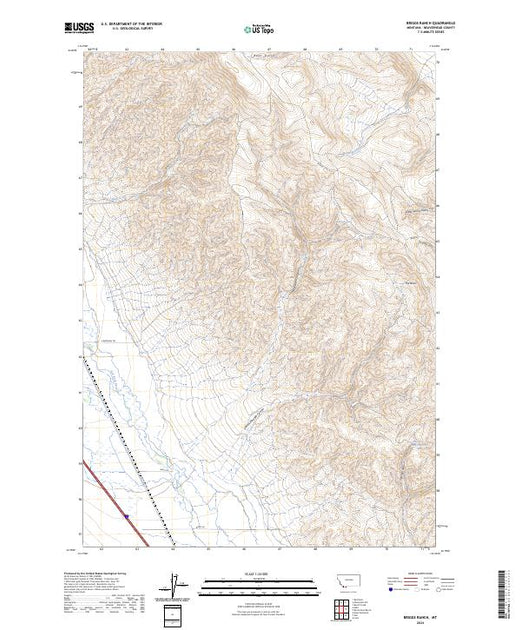 US Topo 7.5-minute map for Briggs Ranch MT – American Map Store