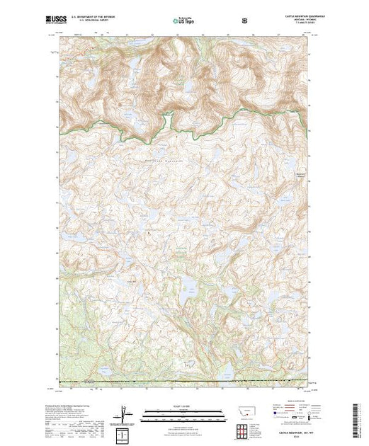 US Topo 7.5-minute map for Castle Mountain MTWY – American Map Store