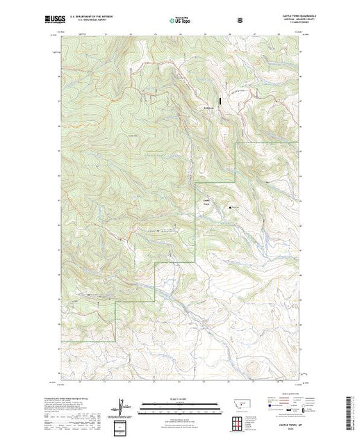 US Topo 7.5-minute map for Castle Town MT – American Map Store