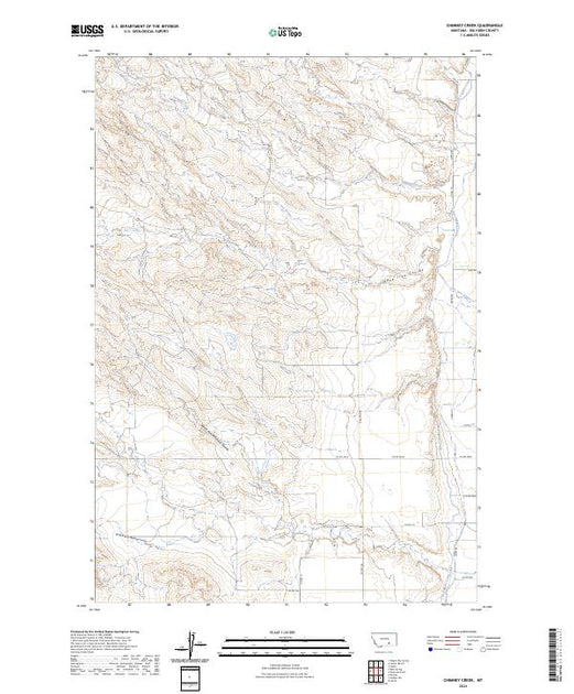 US Topo 7.5-minute map for Chimney Creek MT – American Map Store