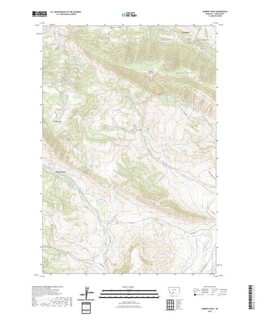 US Topo 7.5-minute map for Chimney Rock MT – American Map Store