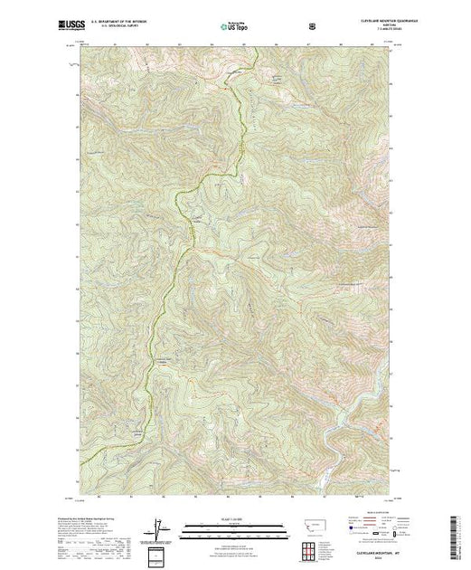 US Topo 7.5-minute map for Cleveland Mountain MT – American Map Store