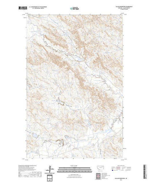 US Topo 7.5-minute map for Collins Reservoir MT – American Map Store