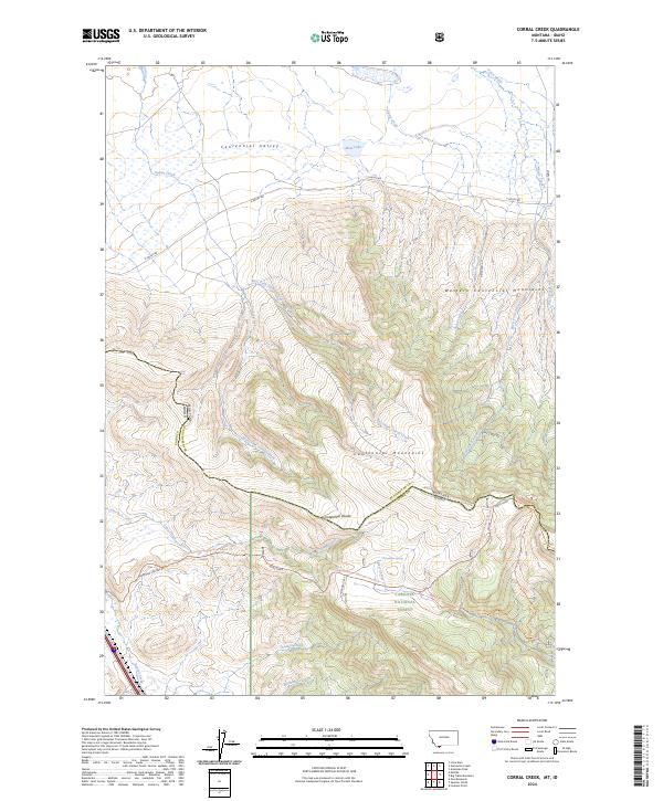 US Topo 7.5-minute map for Corral Creek MTID – American Map Store