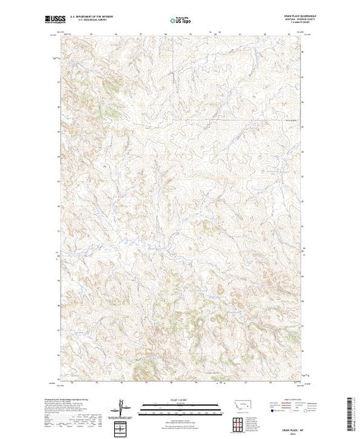 US Topo 7.5-minute map for Crain Place MT – American Map Store