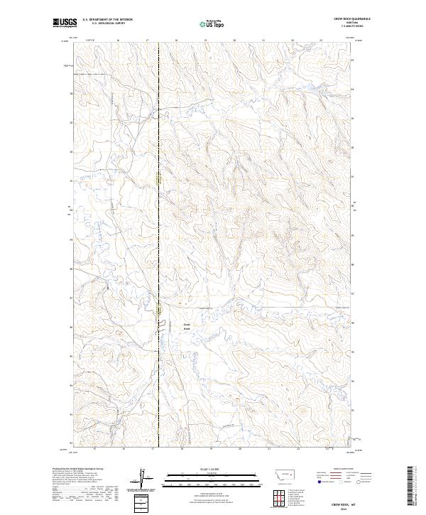 US Topo 7.5-minute map for Crow Rock MT – American Map Store