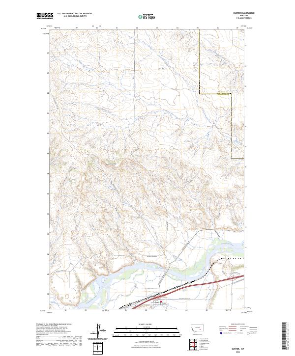 US Topo 7.5-minute map for Custer MT – American Map Store