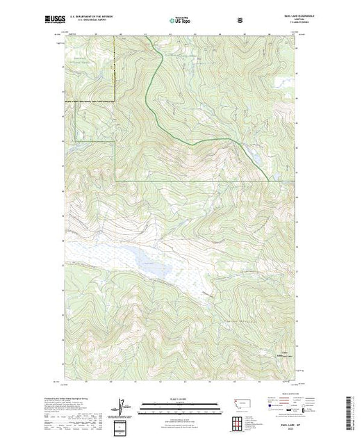 US Topo 7.5-minute map for Dahl Lake MT – American Map Store