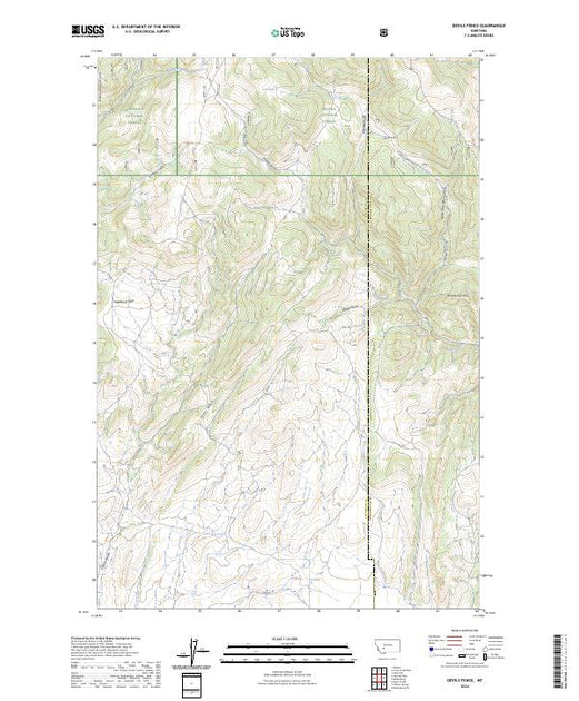 US Topo 7.5-minute map for Devils Fence MT – American Map Store