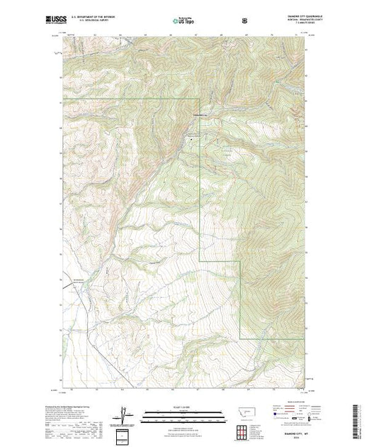 US Topo 7.5-minute map for Diamond City MT – American Map Store