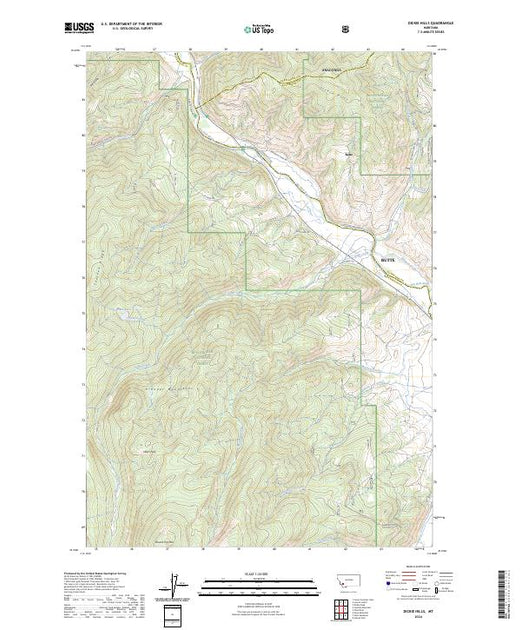 US Topo 7.5-minute map for Dickie Hills MT – American Map Store