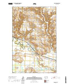 USGS US Topo 7.5-minute map for Dodson Dam MT 2020 – American Map Store