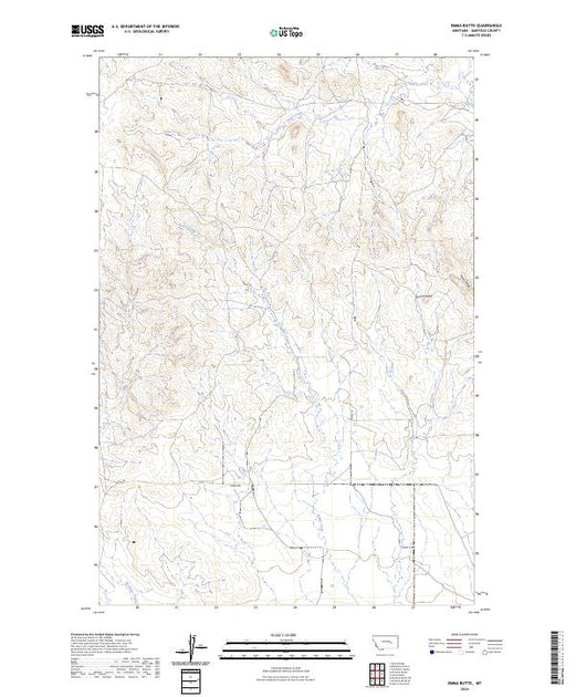 US Topo 7.5-minute map for Emma Butte MT – American Map Store