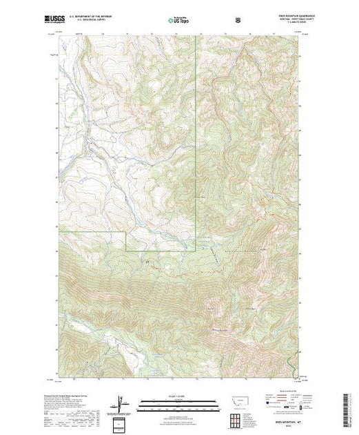 US Topo 7.5-minute map for Enos Mountain MT – American Map Store