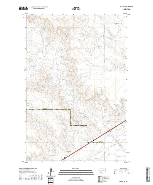 US Topo 7.5-minute map for Fallon NE MT – American Map Store