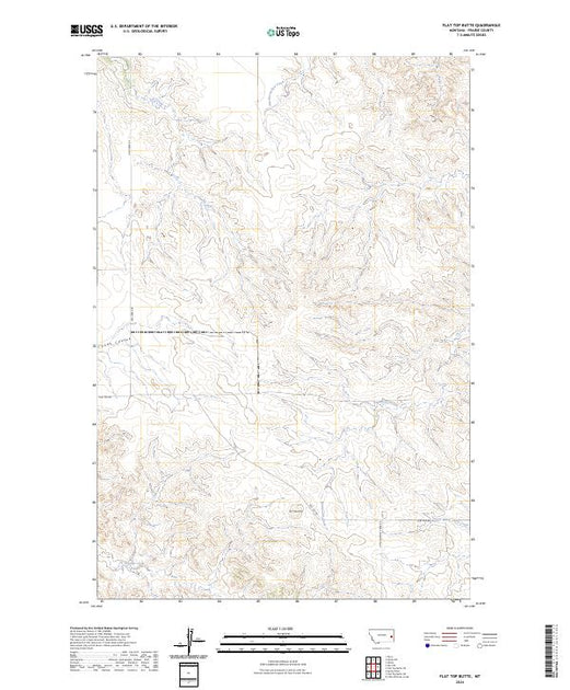US Topo 7.5-minute map for Flat Top Butte MT – American Map Store