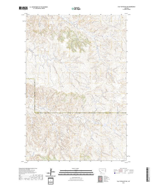 US Topo 7.5-minute map for Flat Top Butte SW MT – American Map Store