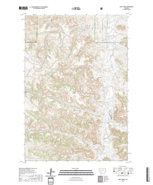 US Topo 7.5-minute map for Fort Howes MT – American Map Store