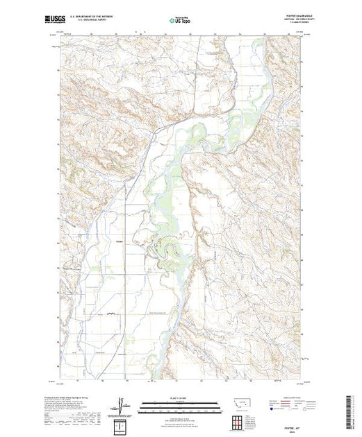 US Topo 7.5-minute map for Foster MT – American Map Store