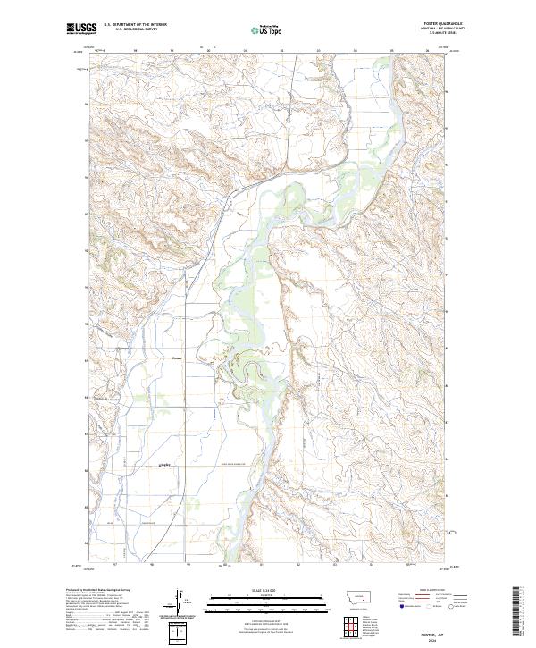 US Topo 7.5-minute map for Foster MT – American Map Store