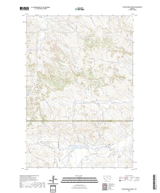 US Topo 7.5-minute map for Foster Creek School MT – American Map Store