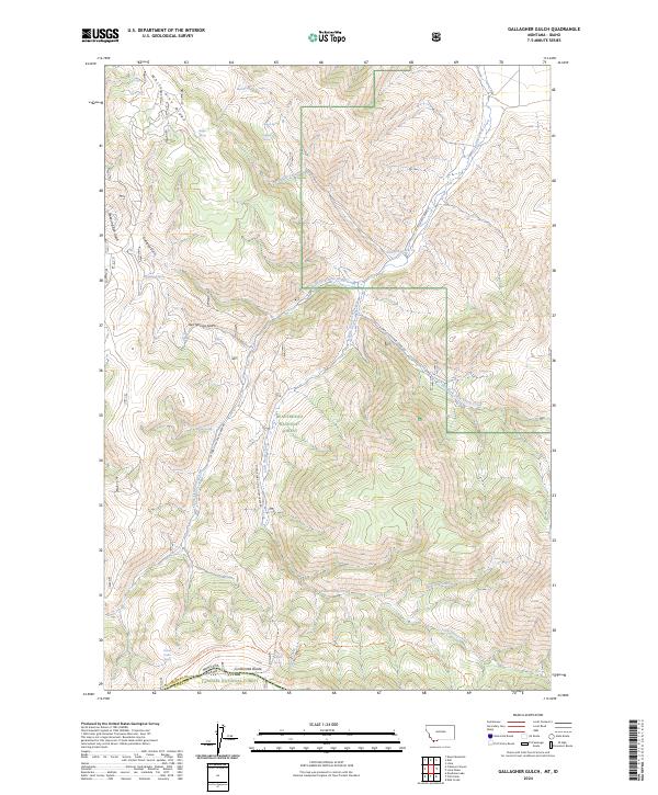 US Topo 7.5-minute map for Gallagher Gulch MTID – American Map Store