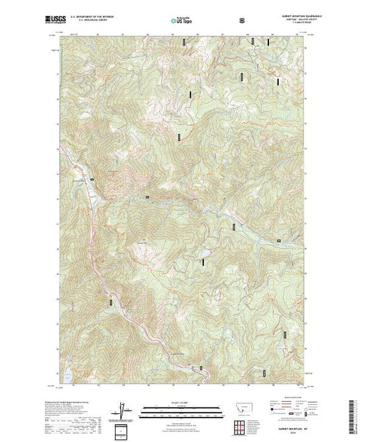 US Topo 7.5-minute map for Garnet Mountain MT – American Map Store